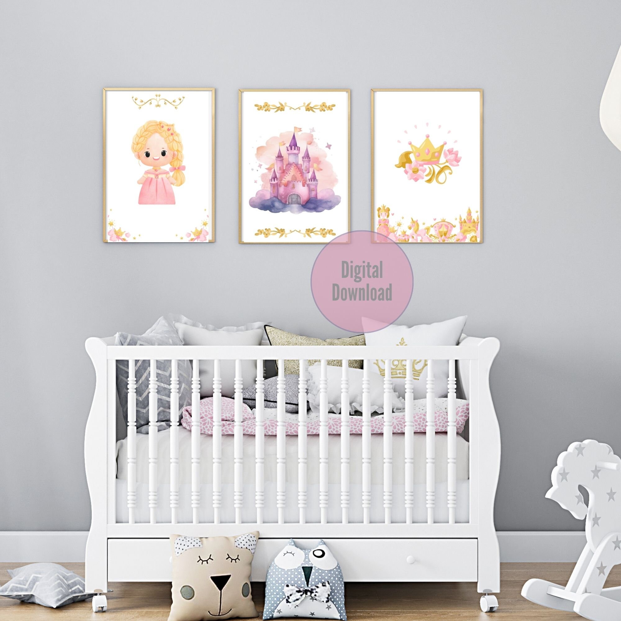 Princess Print Set - Princess Wall Art - Princess Wall Decor - Princess ...