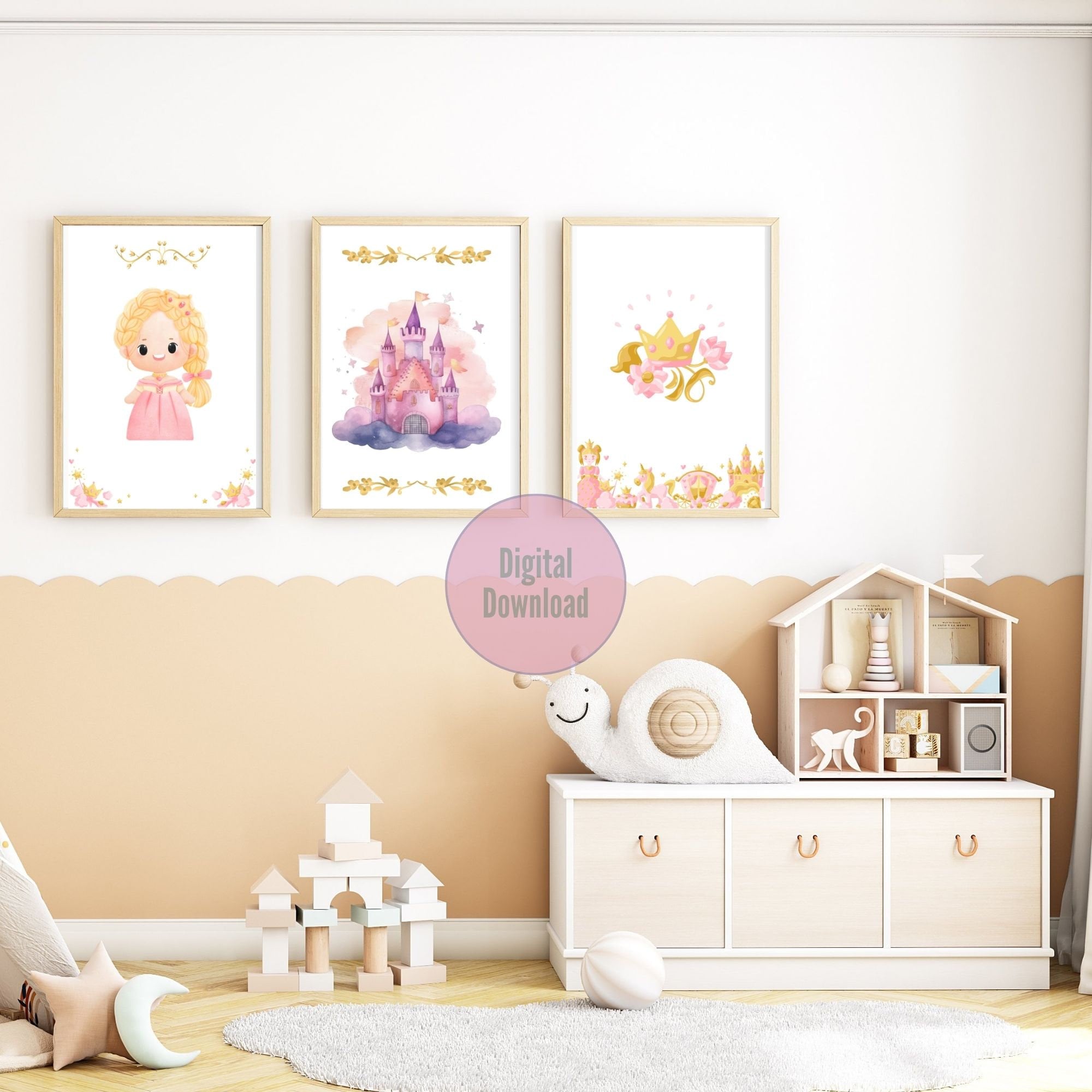 Princess Print Set - Princess Wall Art - Princess Wall Decor - Princess ...