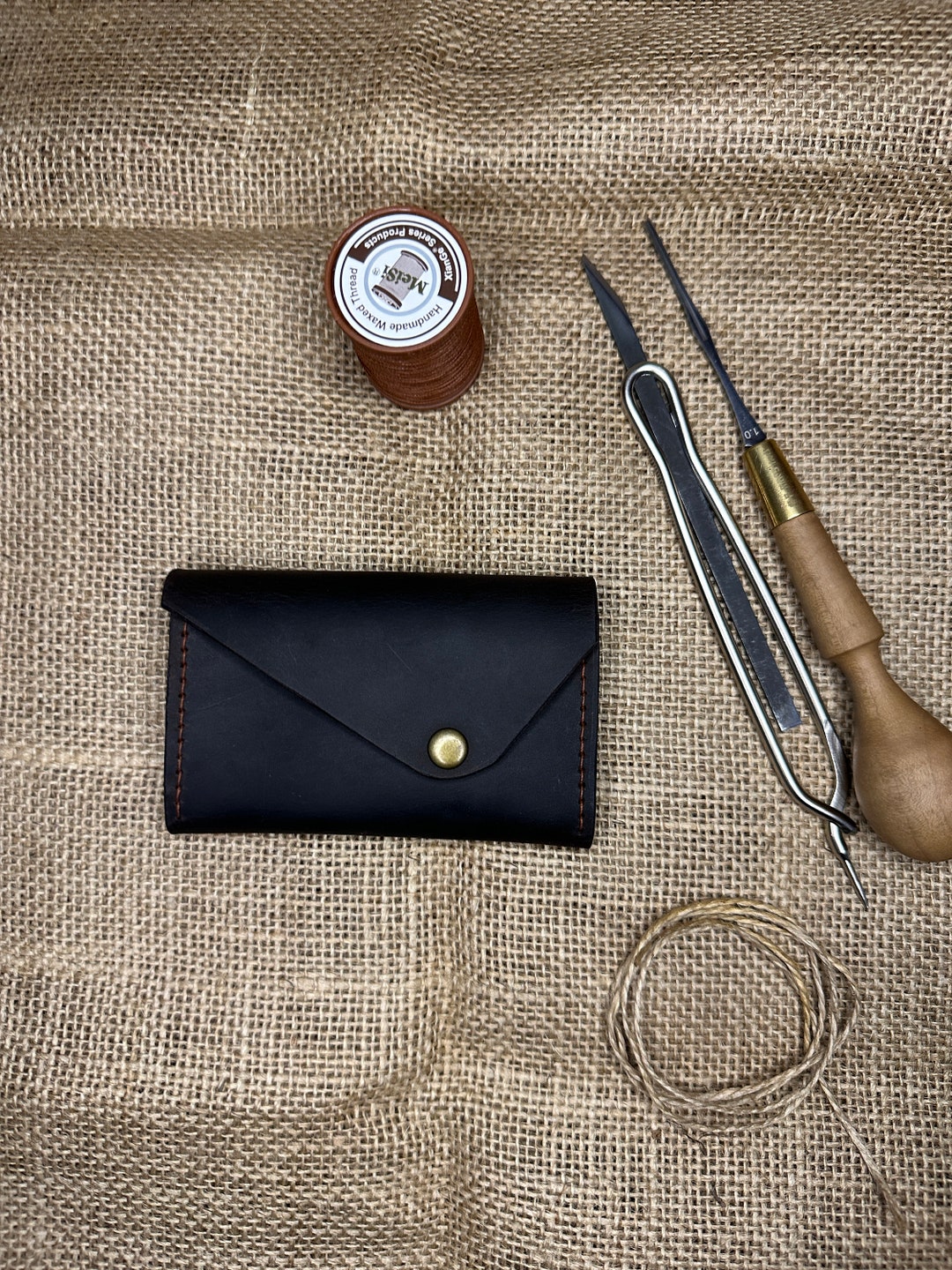 Handmade Leather Card Wallet - Etsy