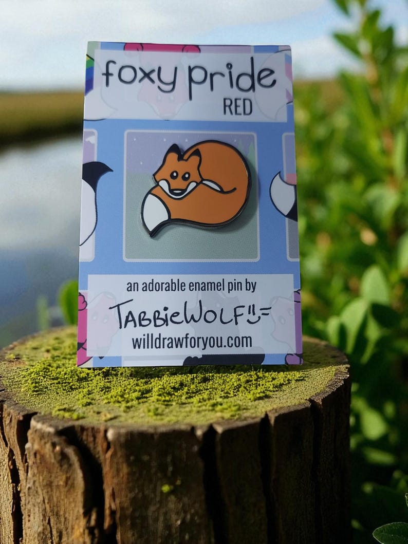 Foxy Pride Pin Badge Red Fox and Artic Fox - Etsy