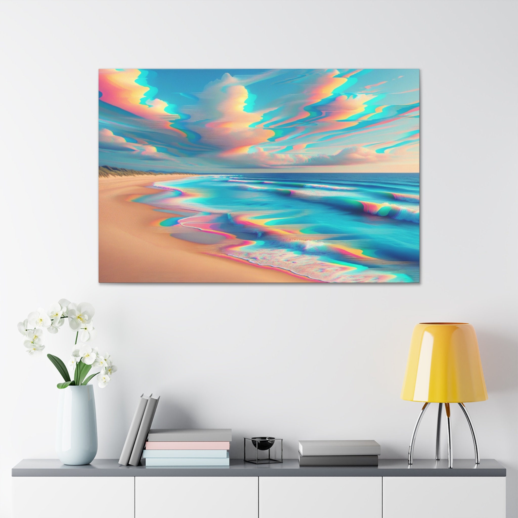 Retro Wave Mirage Glitch Wall Art - Etsy
