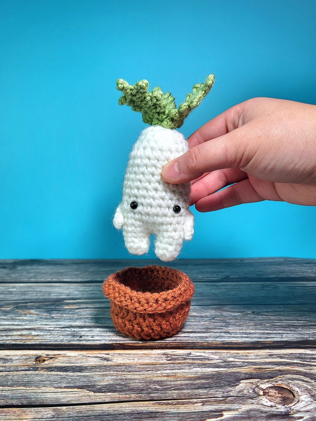 Crochet Radish Spirit in Plant Pot - Etsy