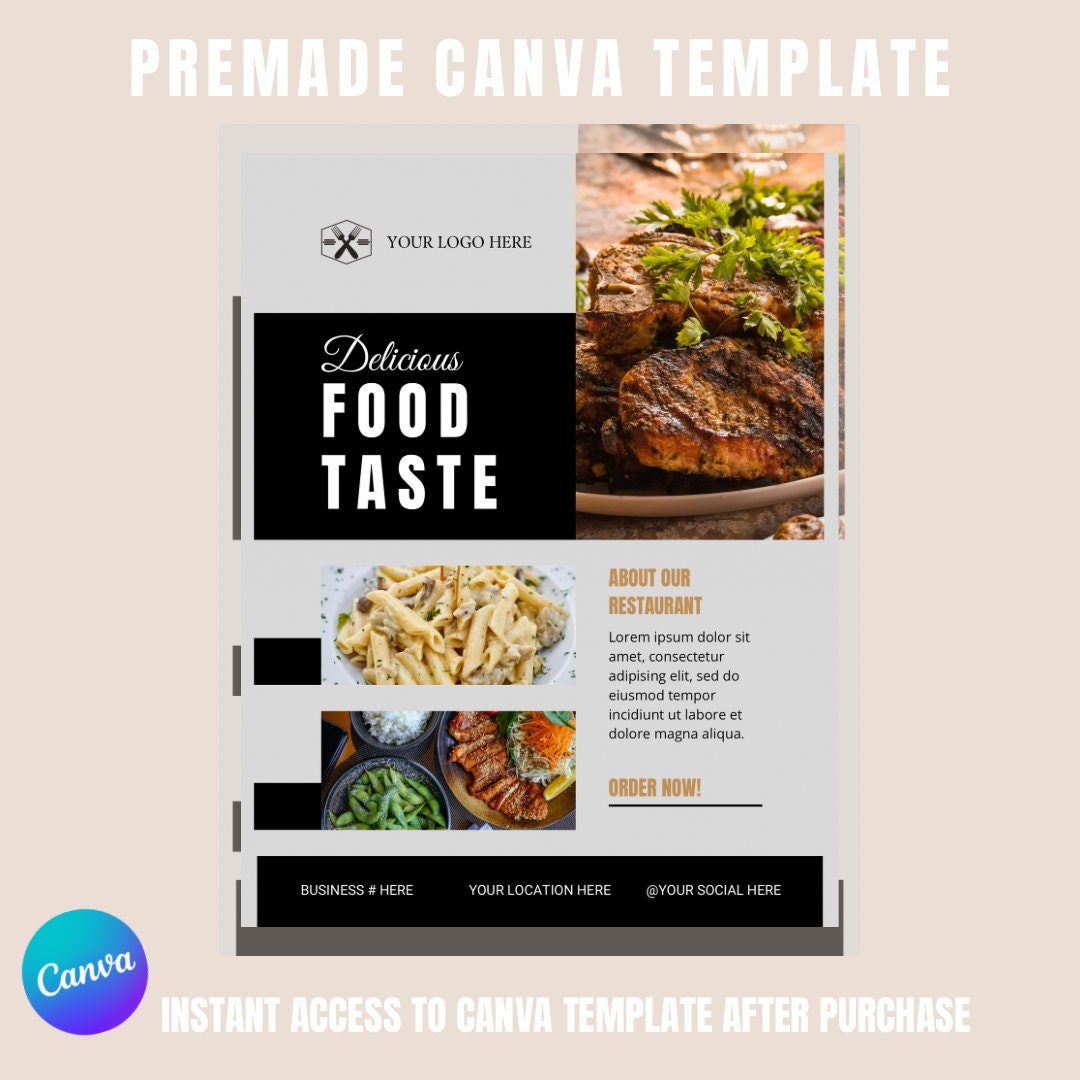 Editable Restaurant Flyer - Etsy