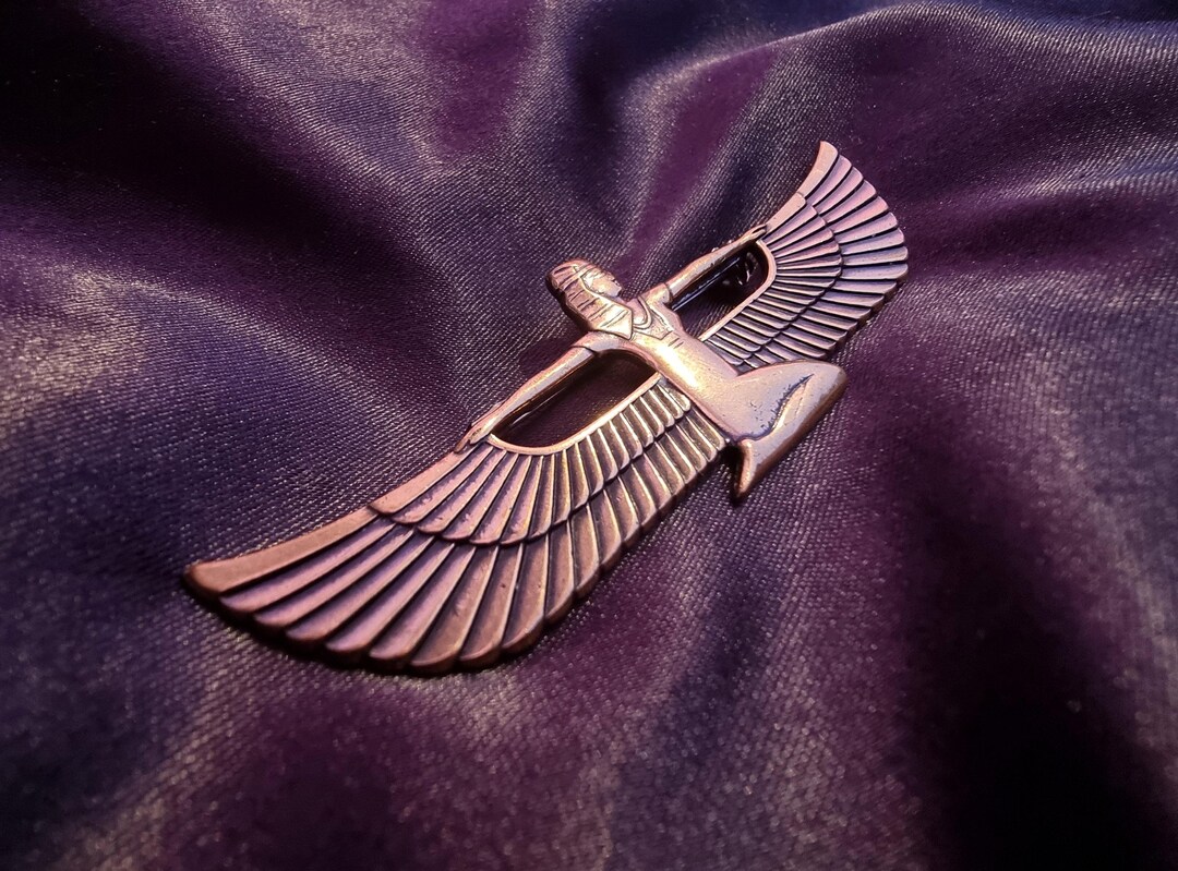 Vintage ISIS Moon Goddess Wings Egyptian Revival Star Sirius Brooch Pin ...