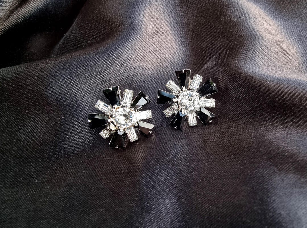 Rare Find Vintage B DAVID Signed Black and Clear Austrian Crystal Star ...