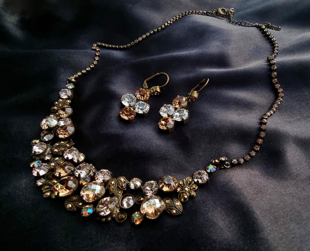 Rare Find Vintage SORRELLI Super Sparkling Signed Dark Amber Clear ...