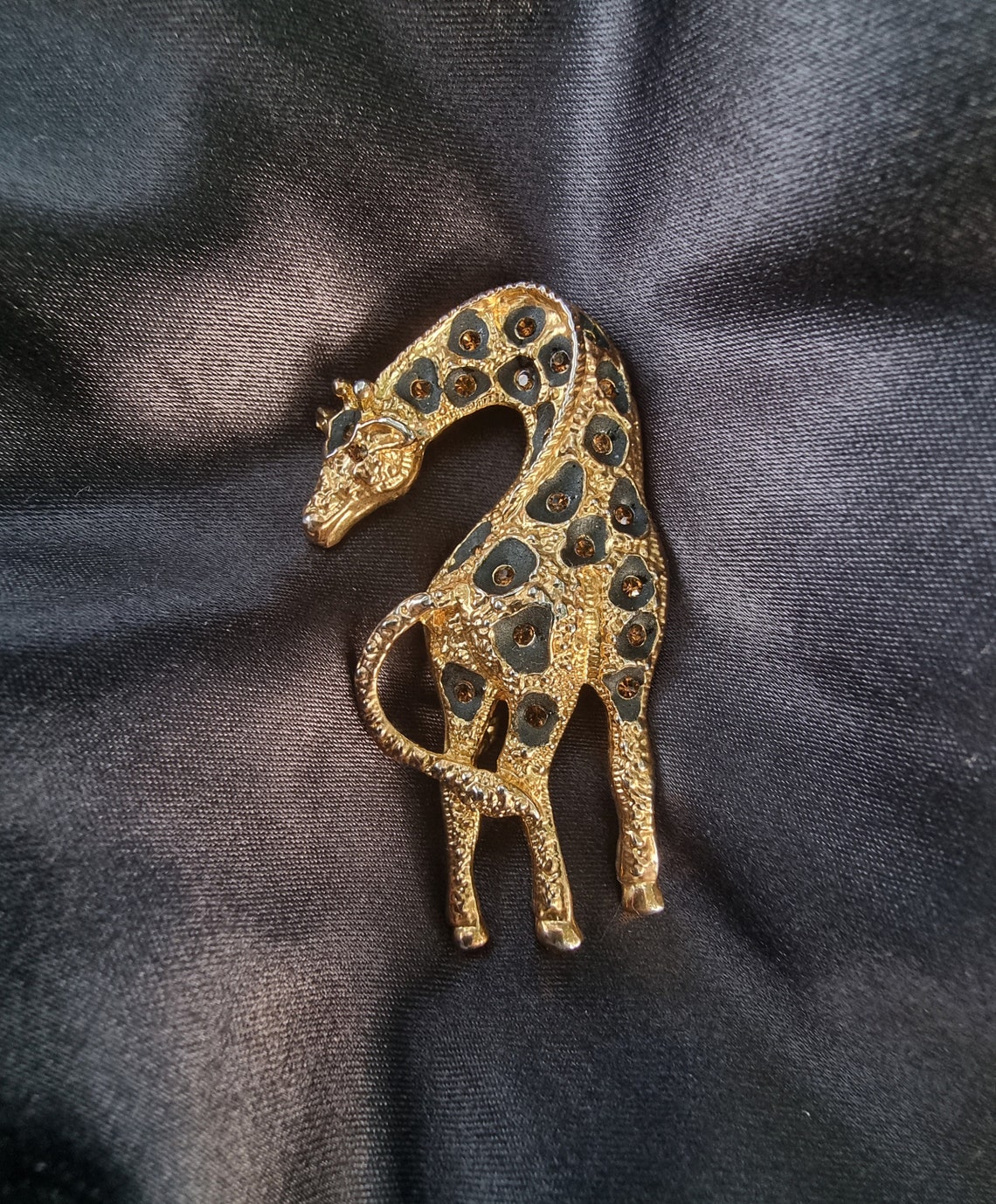 Vintage Rhinestone Giraffe Looking Brooch - Etsy
