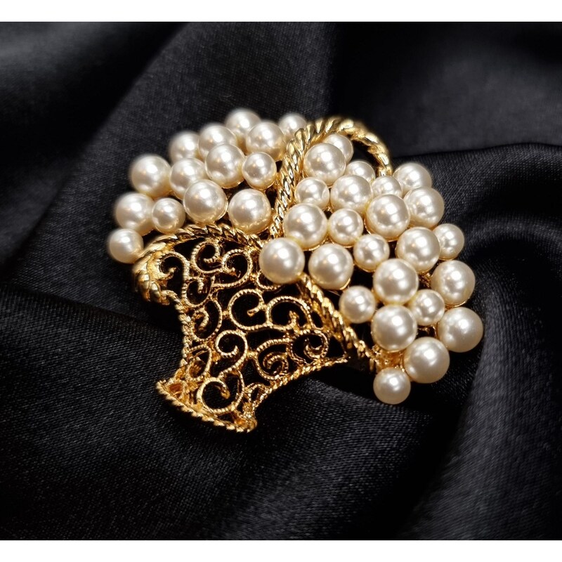 Vintage Napier Pearl Brooch - Etsy