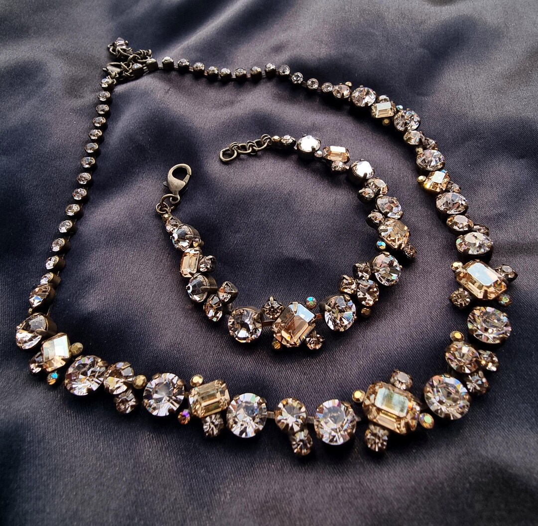 Vintage SORRELLI Super Sparkling Signed Dark Amber Yellow Clear ...