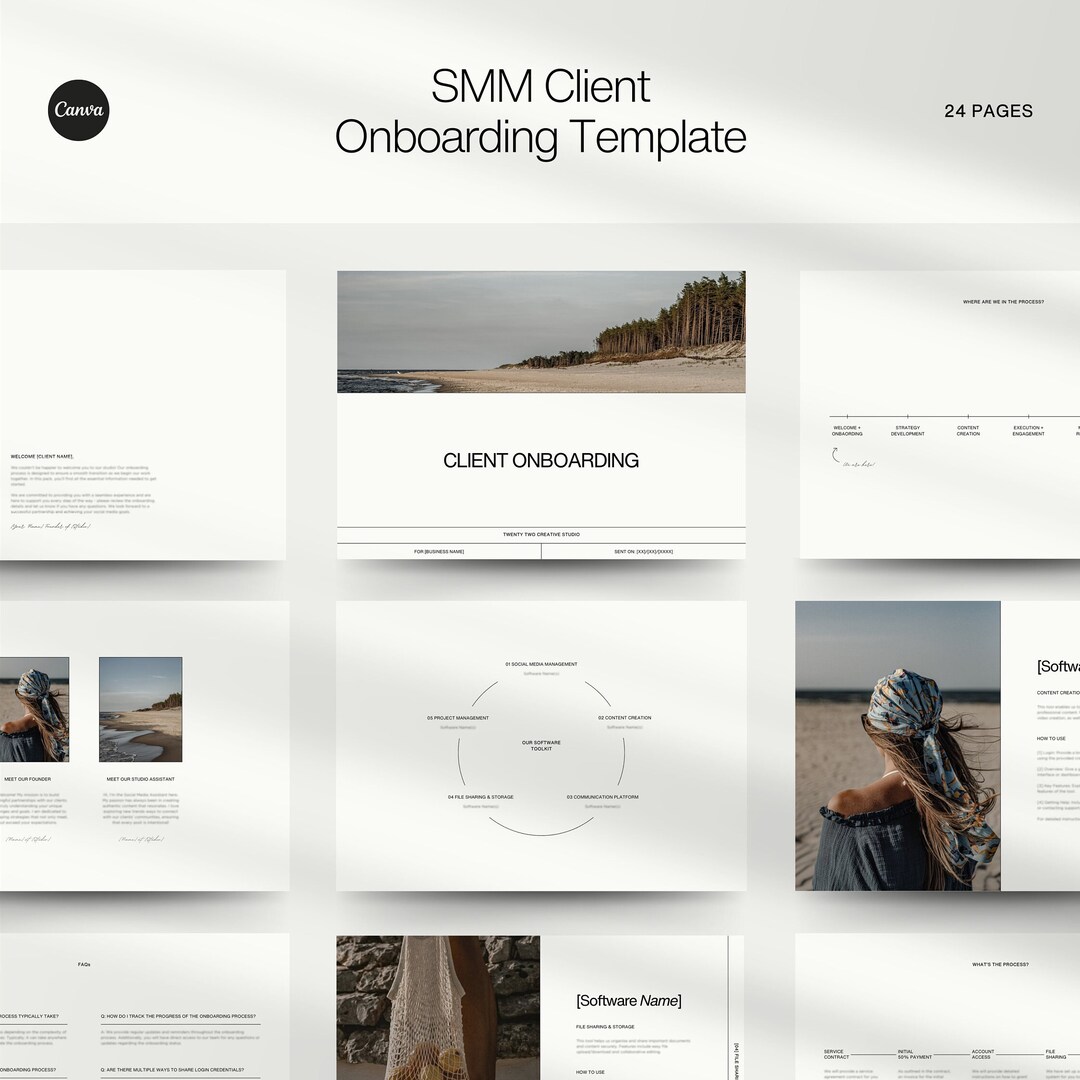 Social Media Client Onboarding Template Customise in Canva Minimalist ...