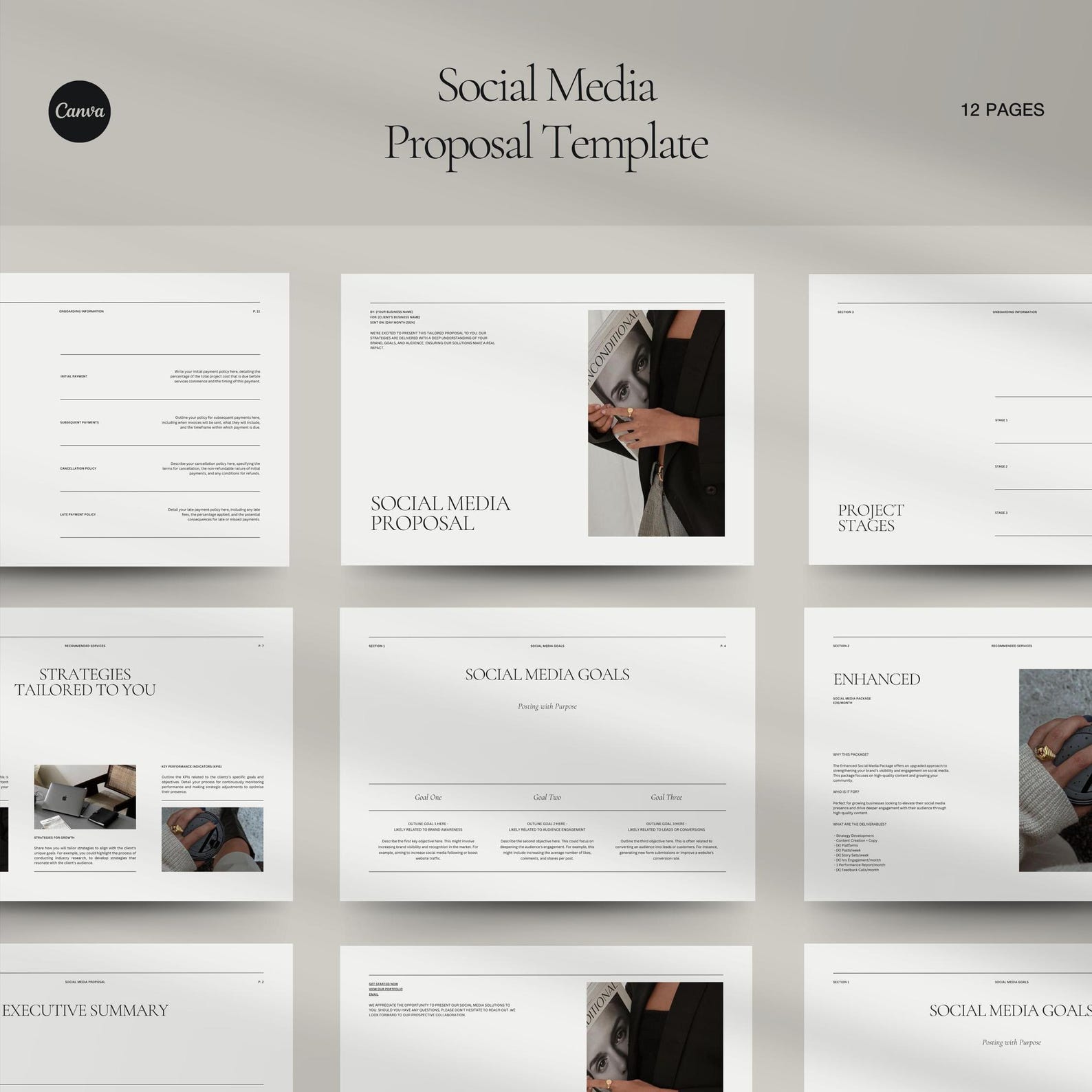 Social Media Manager Proposal Template | Customise in Canva ...