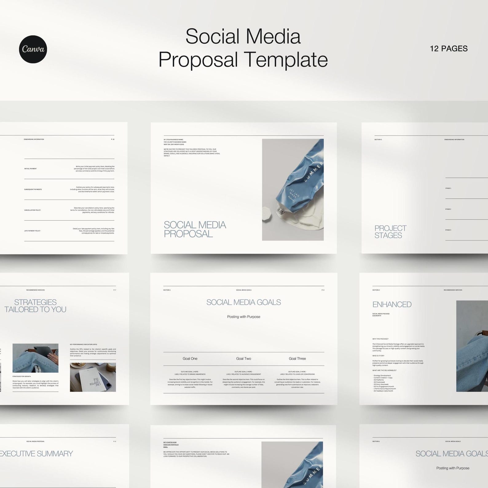 Social Media Manager Proposal Template | Customise in Canva ...