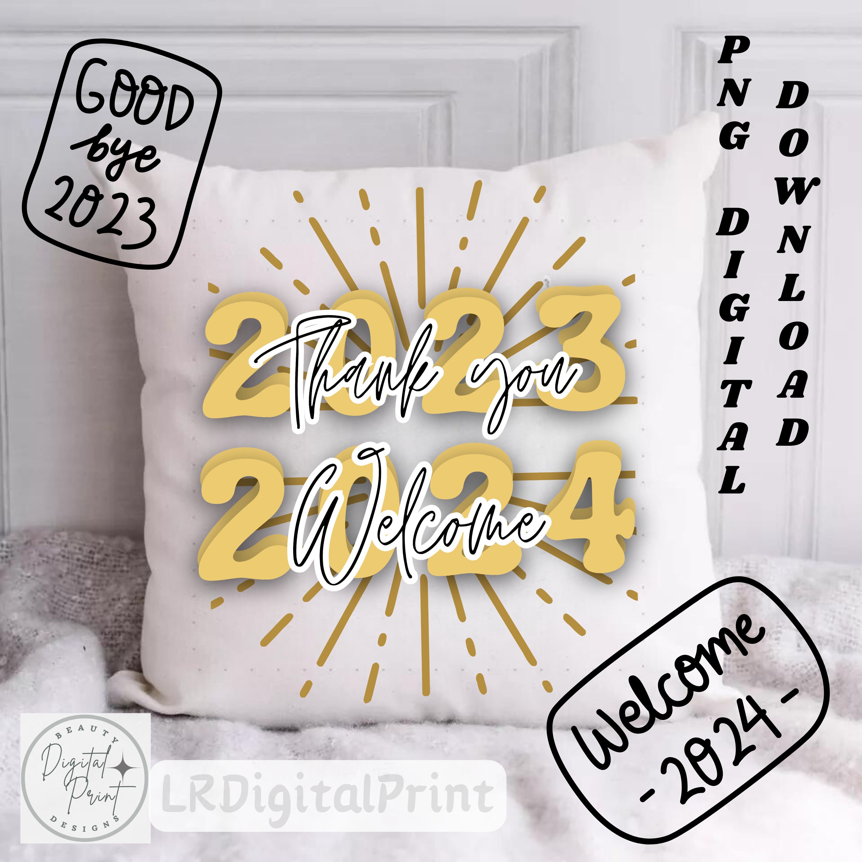Welcome 2024 PNG, Thank You 2023, Goodbye 2023 , Hello 2024 PNG, New ...