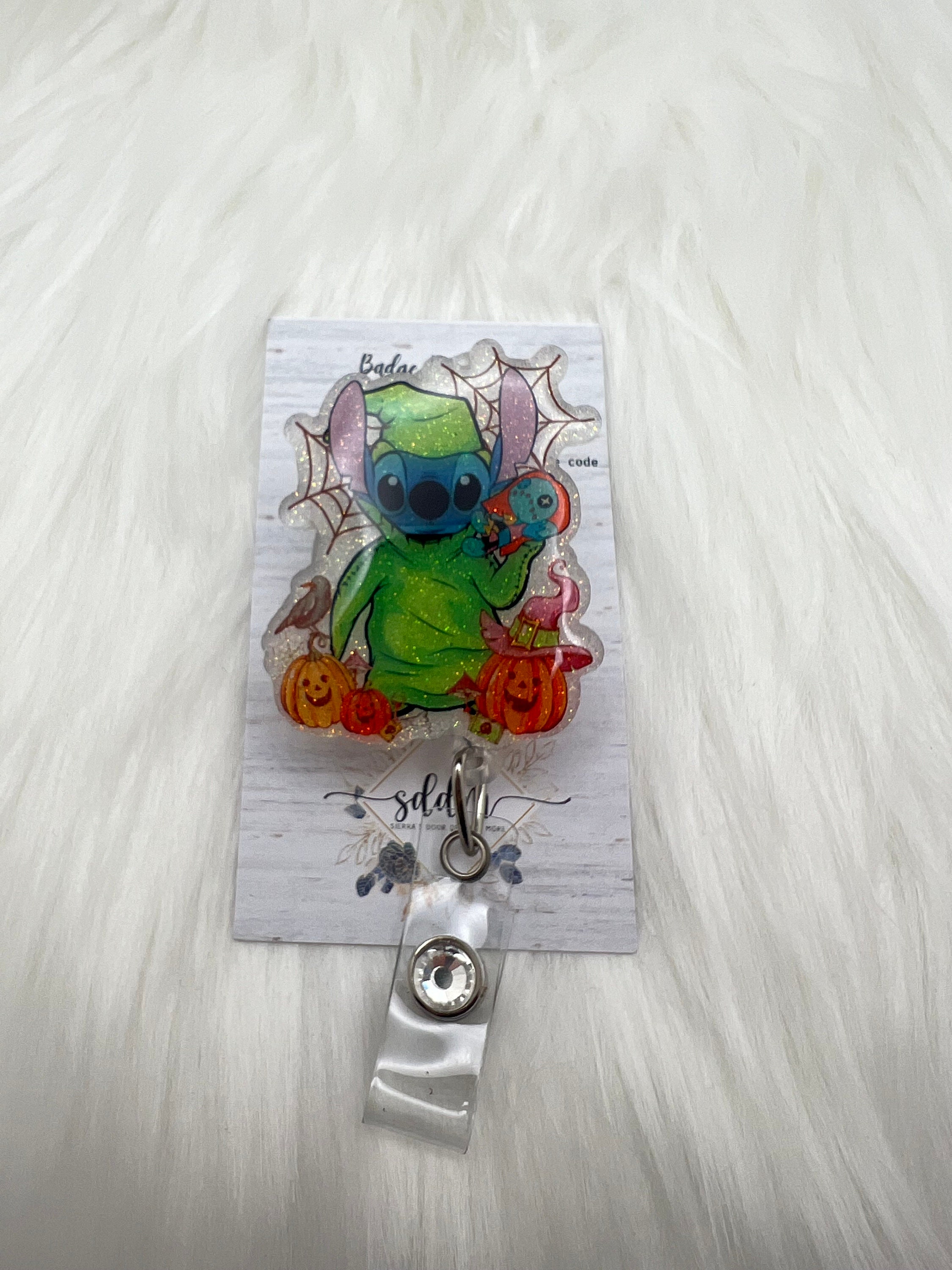 Blue Alien With Halloween Costume Badge Reel-cute Badge Reel-nurse-lpn ...