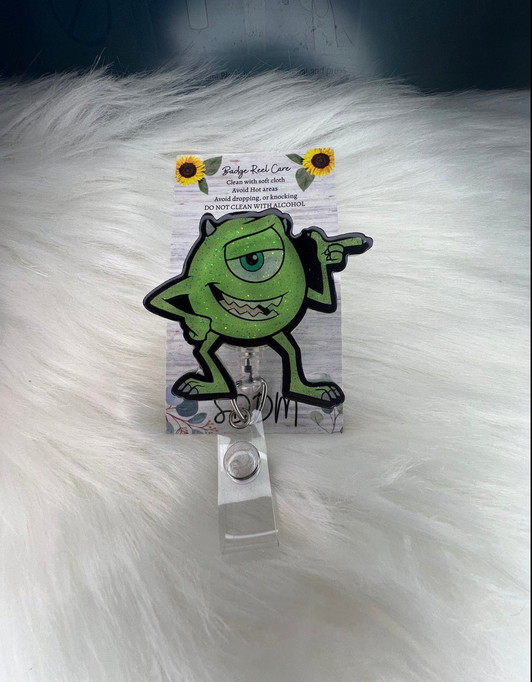 Green Monster With One Eye Family-badge Reel-cute Badge Reel-nurse-lpn ...