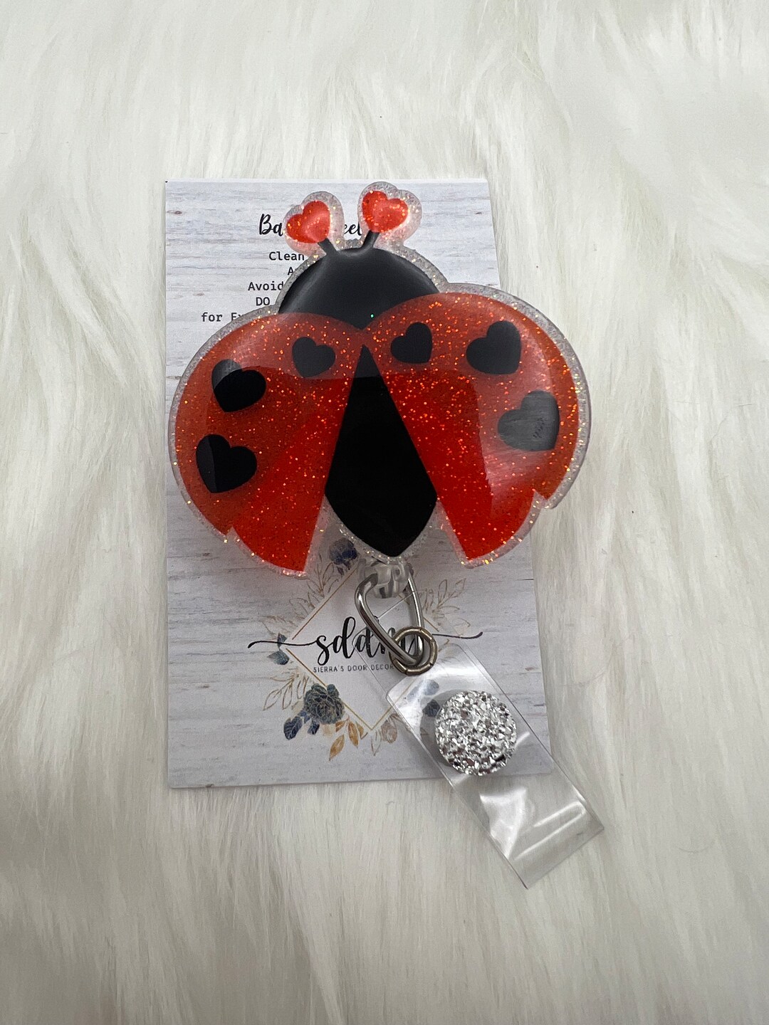 Ladybug With Hearts Badge Reel-cute Badge Reel-nurse-lpn-rn-gifts for ...