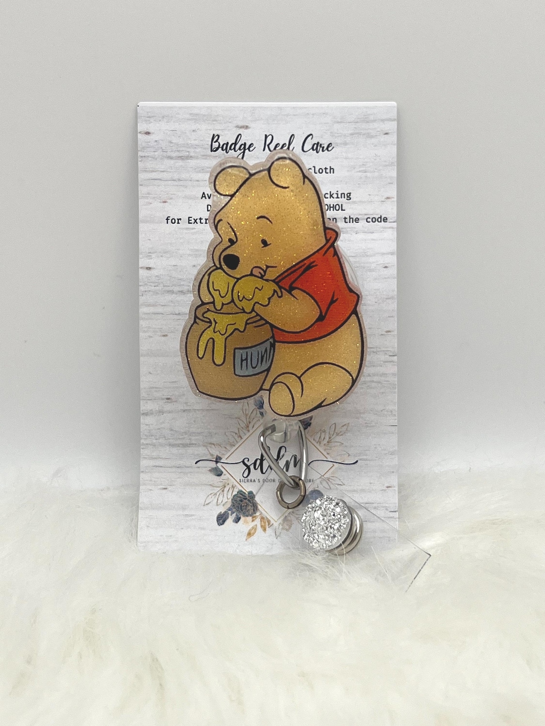 Winnie the Pooh Badge Reel: Honey Pot, Glitter Nurse Badge - Etsy