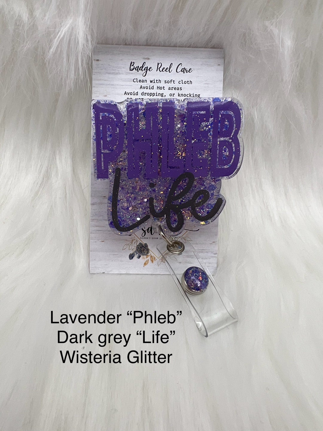 Phleb Life Badge Reel: Customizable Glitter Phlebotomy Gift - Etsy