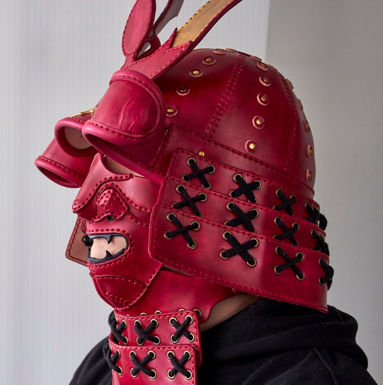 Samurai Helmet With Mask, Larp Cosplay Samurai Helmet, Samurai Mask ...