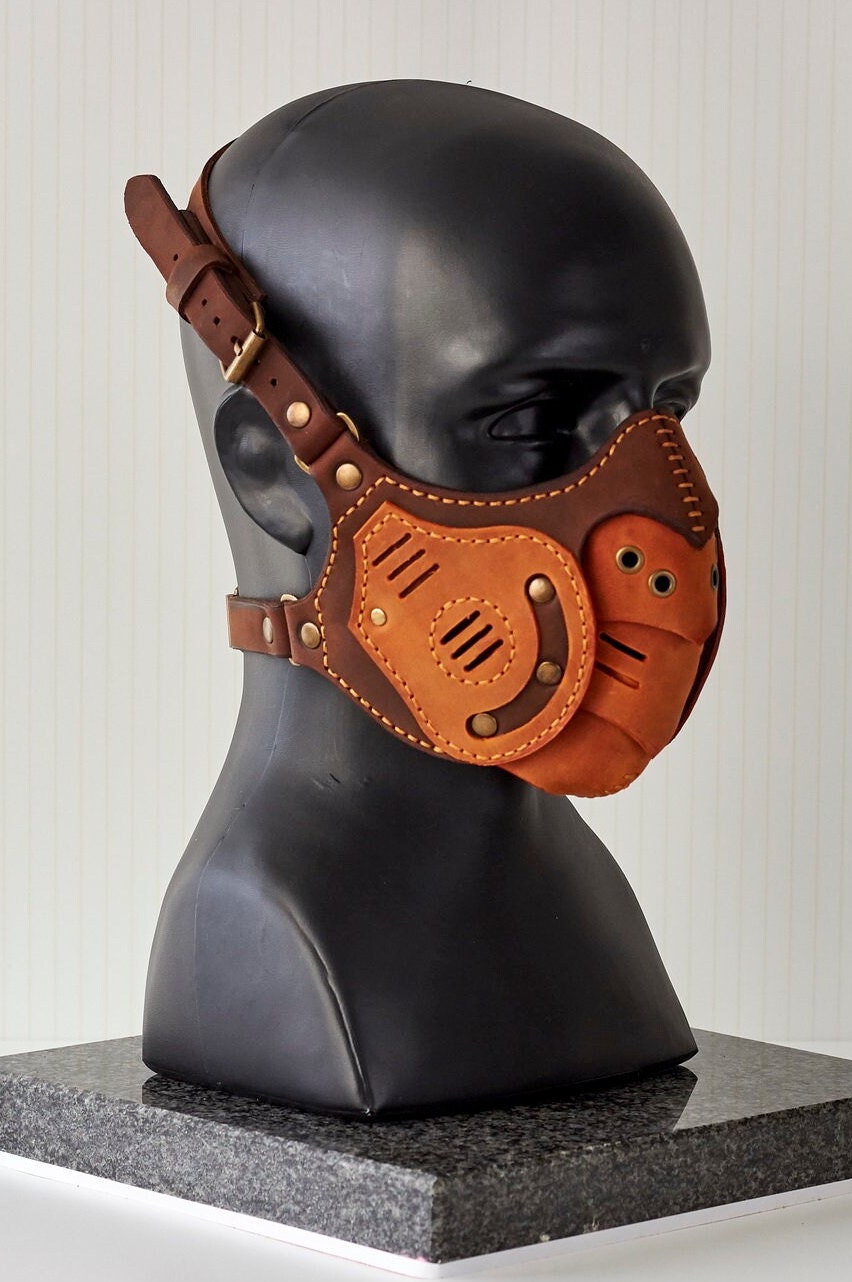 Leather Mask, Steampunk Gas Mask, Steampunk Mask, Motorcycle Leather ...