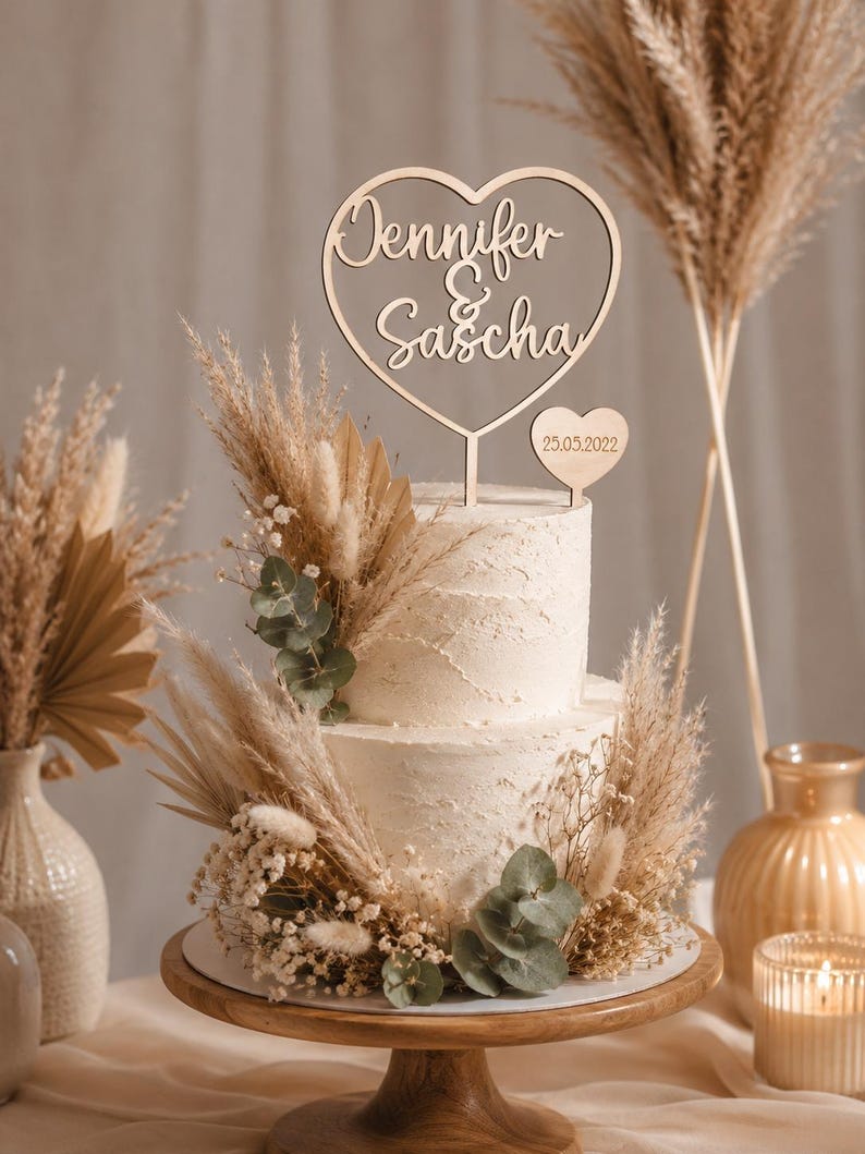 Wedding Cake Topper - Couple's Names, Personalized Wedding Cake Topper ...