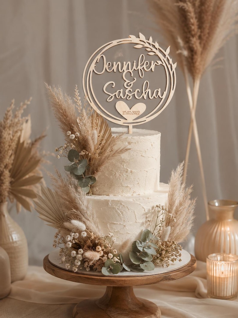 Wedding Cake Topper - Couple's Names, Personalized Wedding Cake Topper ...