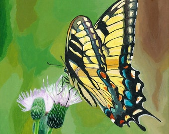 Black Swallowtail Butterfly Acrylic Painting - Etsy