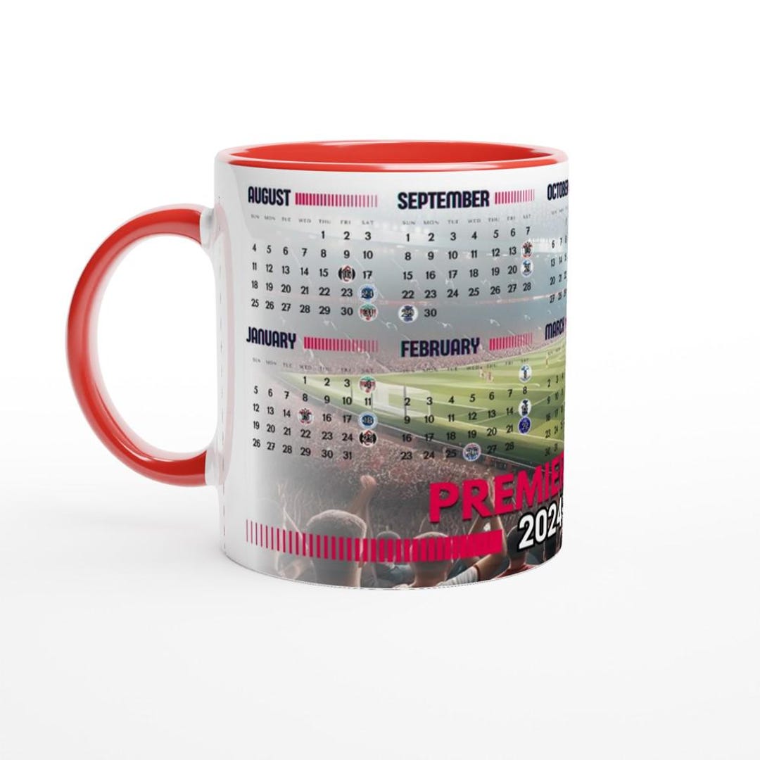 Manchester United Mug - Premier League 2024/2025 Calendar Edition - Etsy