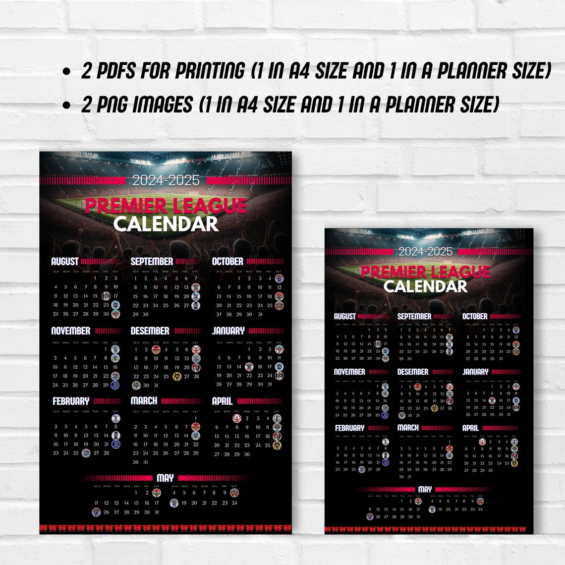 Printable Premier League 2024/2025 Calendar: Manchester United Edition ...