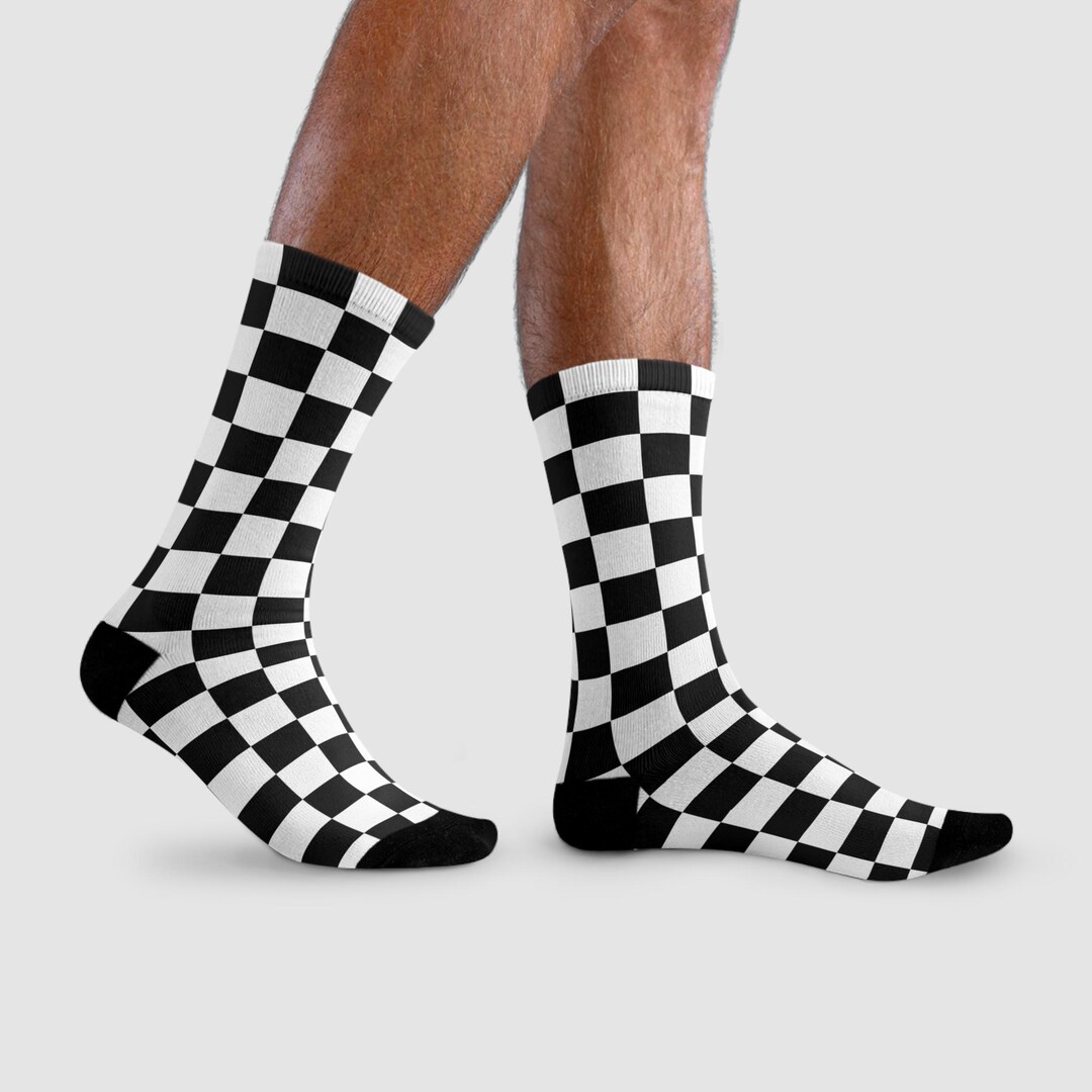 Checkered Flag Crew Socks | Motorsport-inspired Racing Socks | Perfect ...