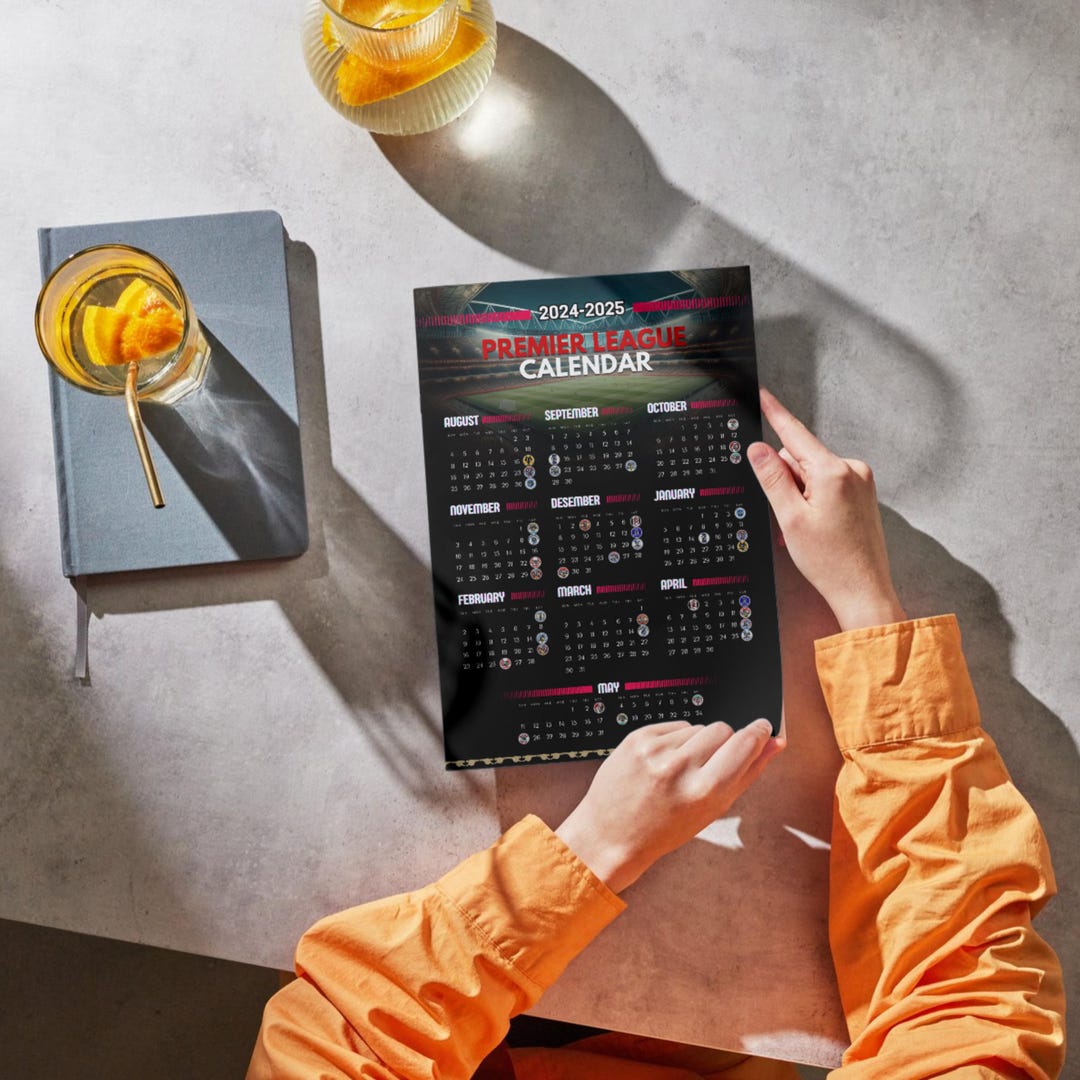 Printable Premier League 2024/2025 Calendar: Arsenal Edition | BLACK ...