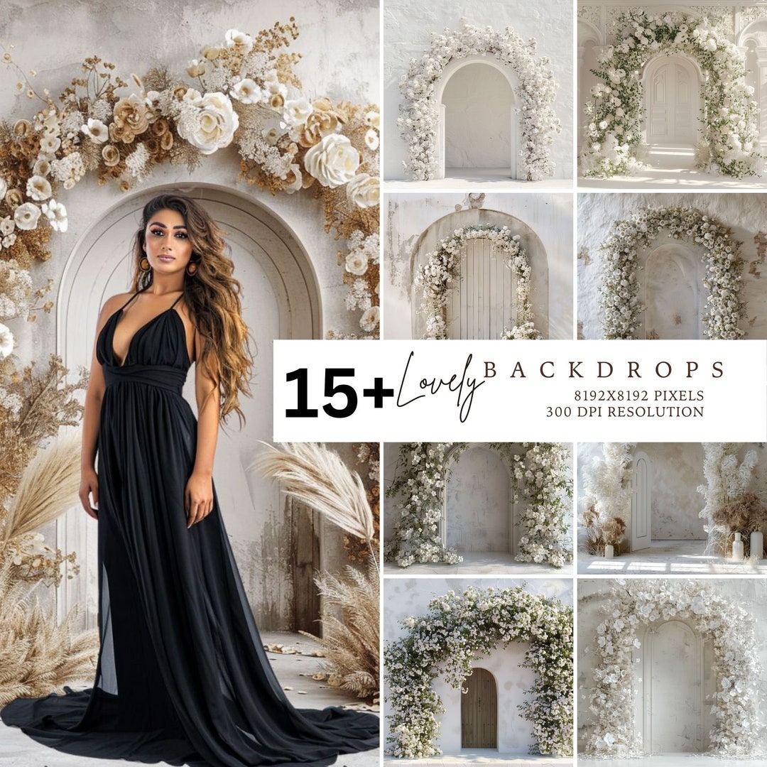 Door Arch Backdrop, Wall Backdrop, White Pampas, Photography Backdrop ...