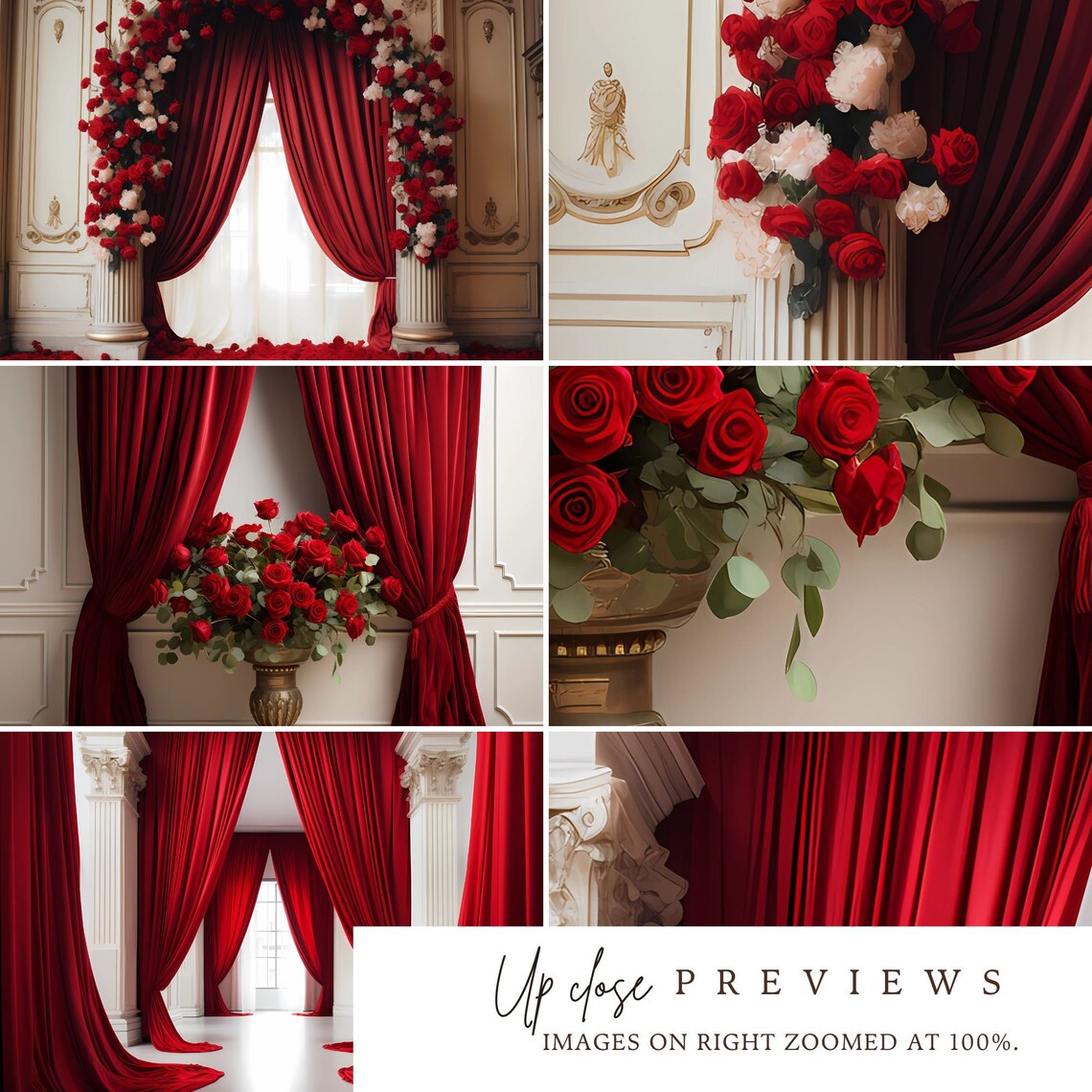 Red Curtains Backdrop, Photography Backdrop, Photo Backdrop, Studio ...