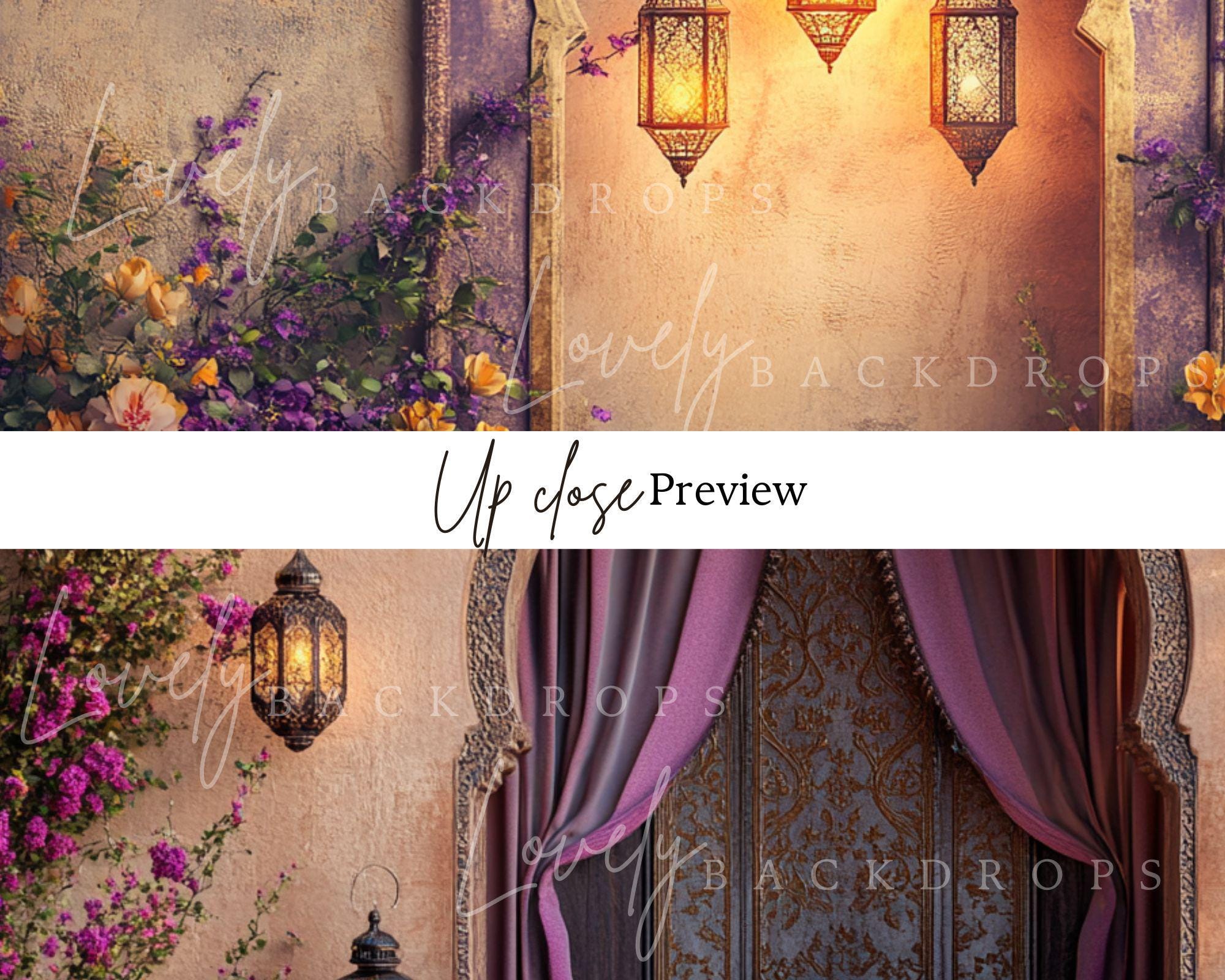 Purple Curtains Backdrop, Lanterns, Egyptian, Middle Eastern ...