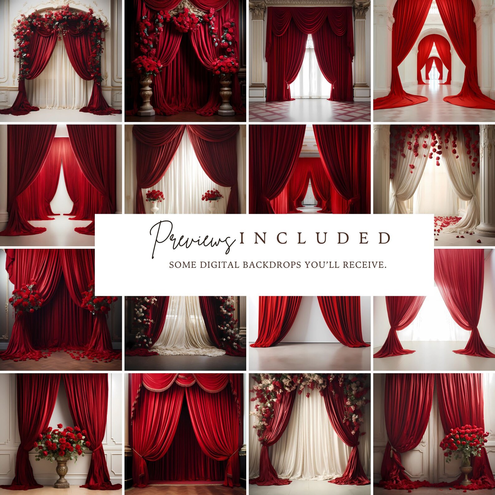 Red Curtains Backdrop, Photography Backdrop, Photo Backdrop, Studio ...