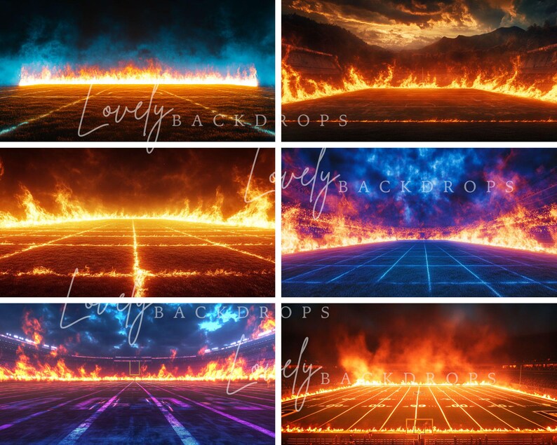 Football Backdrop, Fire Stadium, Blazing, Flames, Outdoor, Football ...