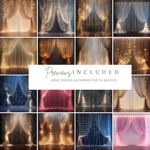 Tulle Curtains Backdrop, Sparkle, Lights, Photography Backdrop, Photo ...