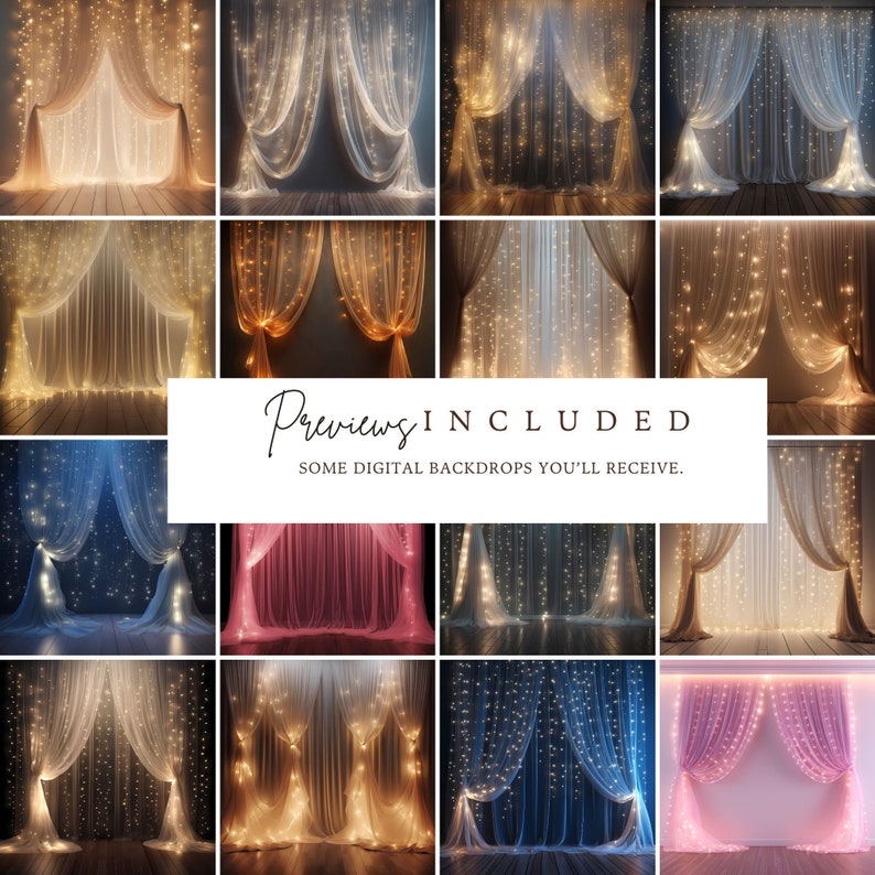 Tulle Curtains Backdrop, Sparkle, Lights, Photography Backdrop, Photo ...