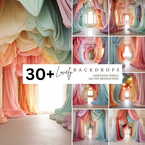 Pastel Curtains - Etsy