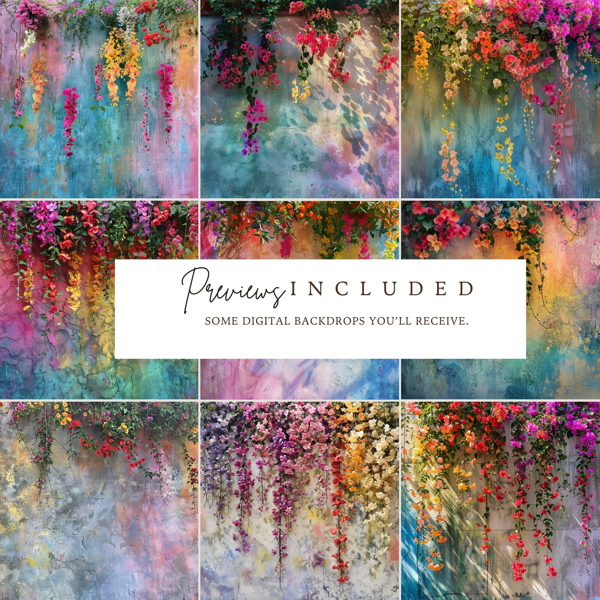 Rainbow Wall, Floral Wall, Colorful Backdrop, Photography Backdrop ...