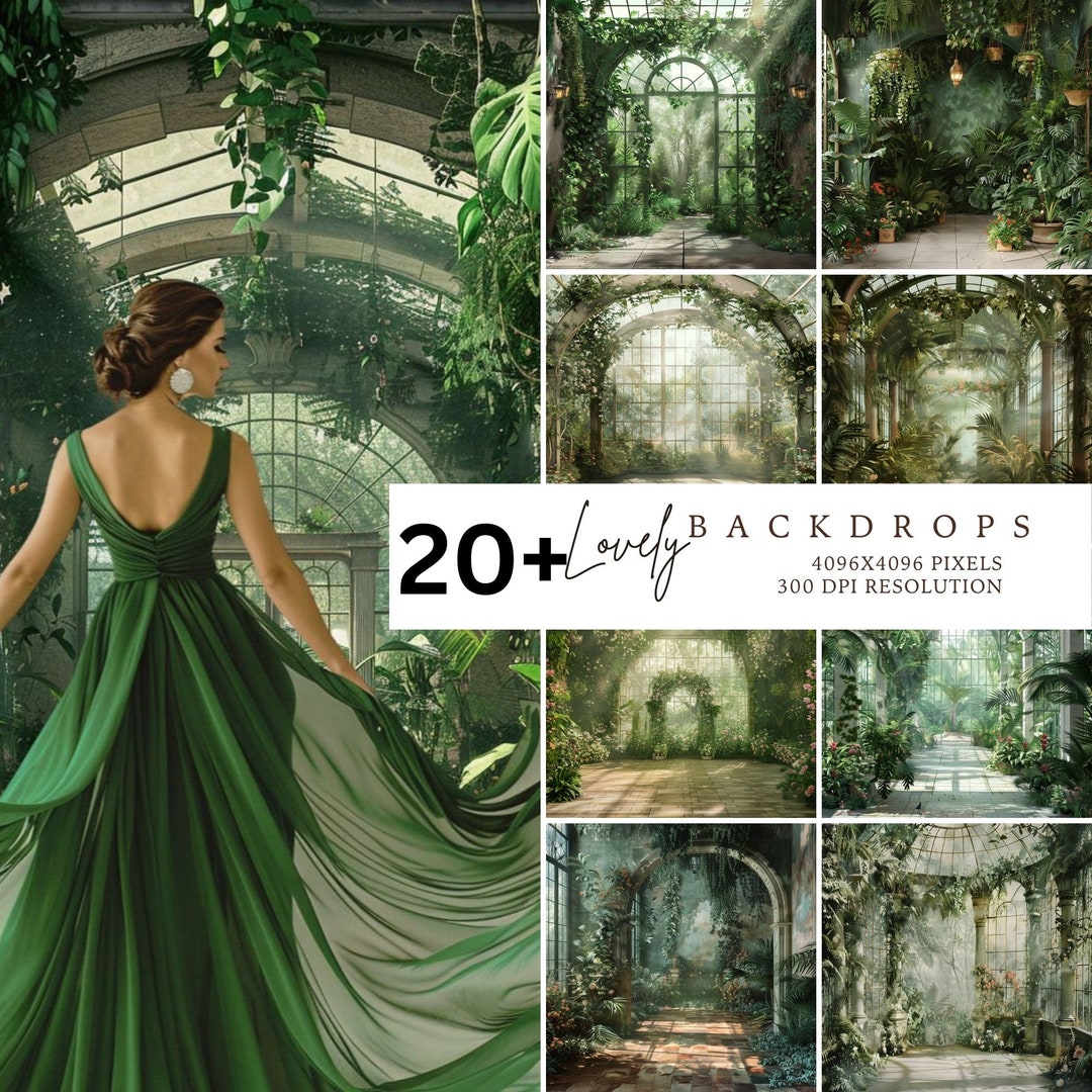 Green Atrium Backdrop, Interior, Nature, Floral, Photography Backdrop ...