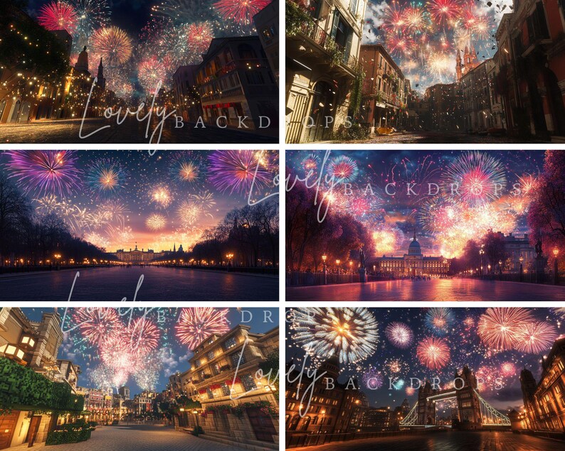 San Francisco Backdrop, Dubai, London, Paris, Australia, Fireworks ...