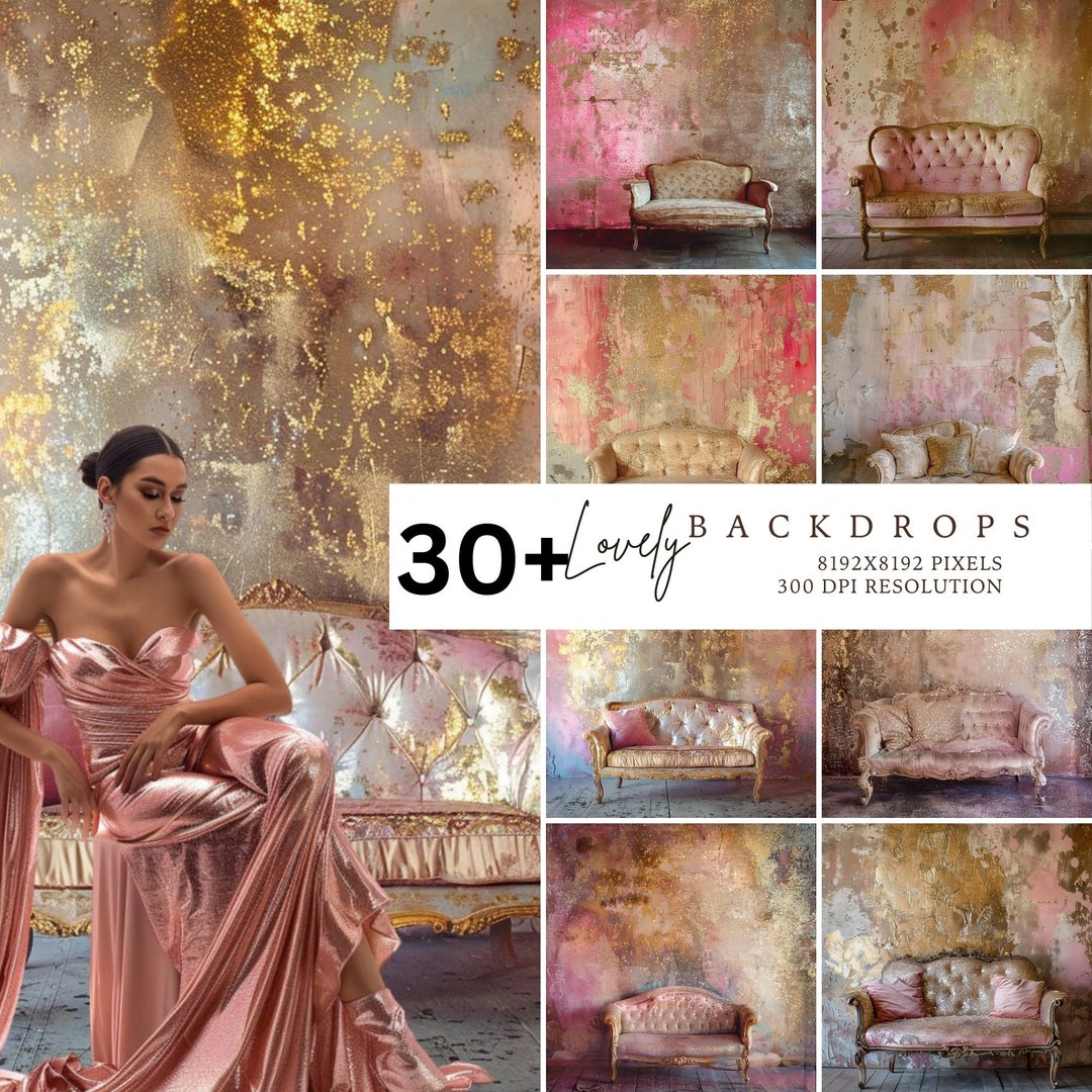 Couch Backdrop, Loveseat, Furniture, Pink Gold, Photography Backdrop ...
