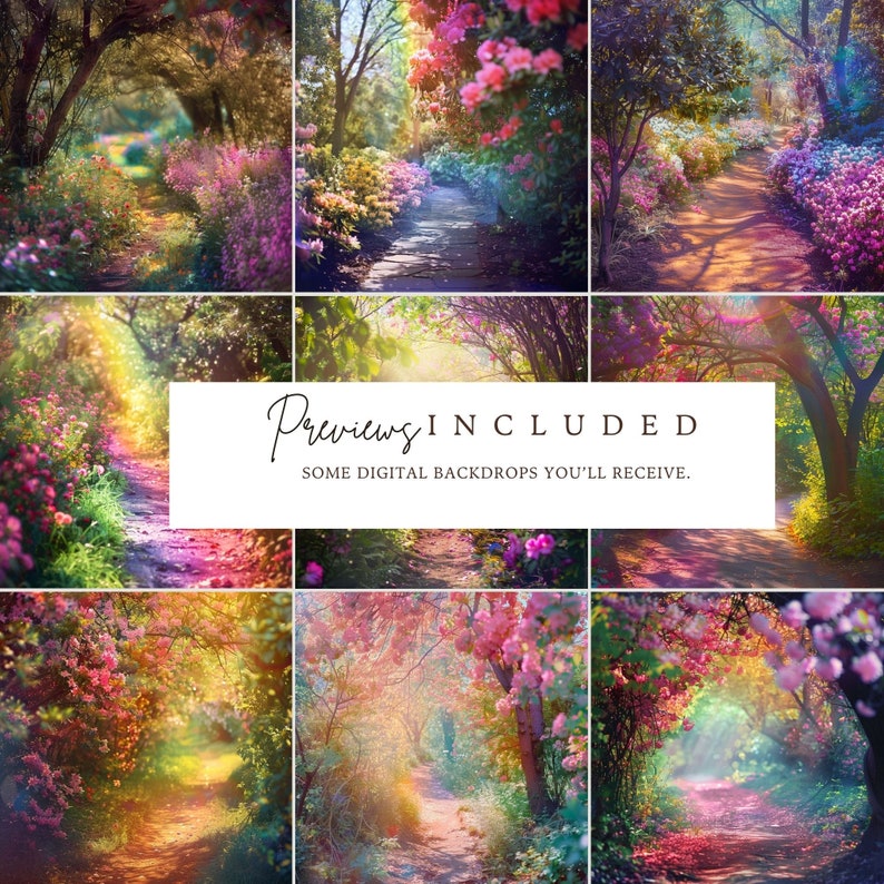 Forest Backdrop, Spring Backdrop, Rainbow, Photography Backdrop, Photo ...