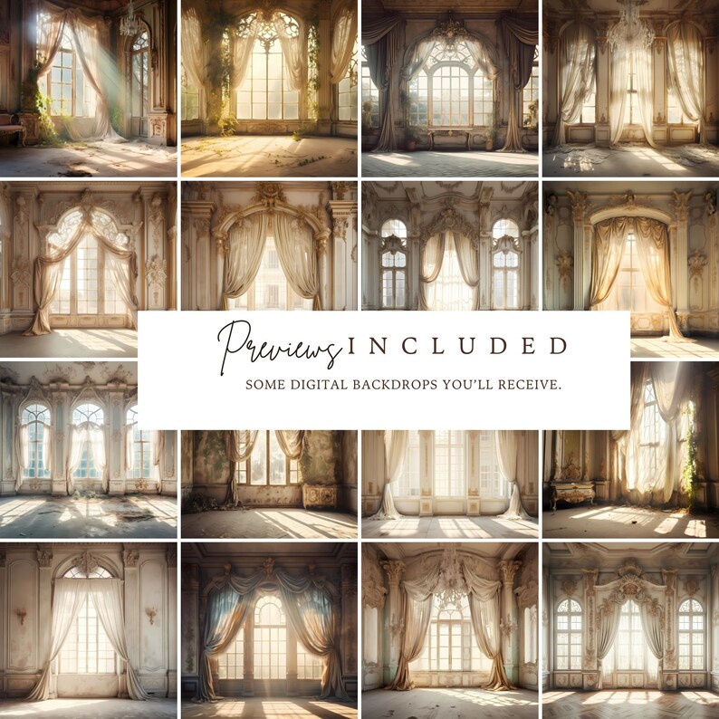 Palace Curtains Backdrop, Castle, Photography Backdrop, Photo Backdrop ...