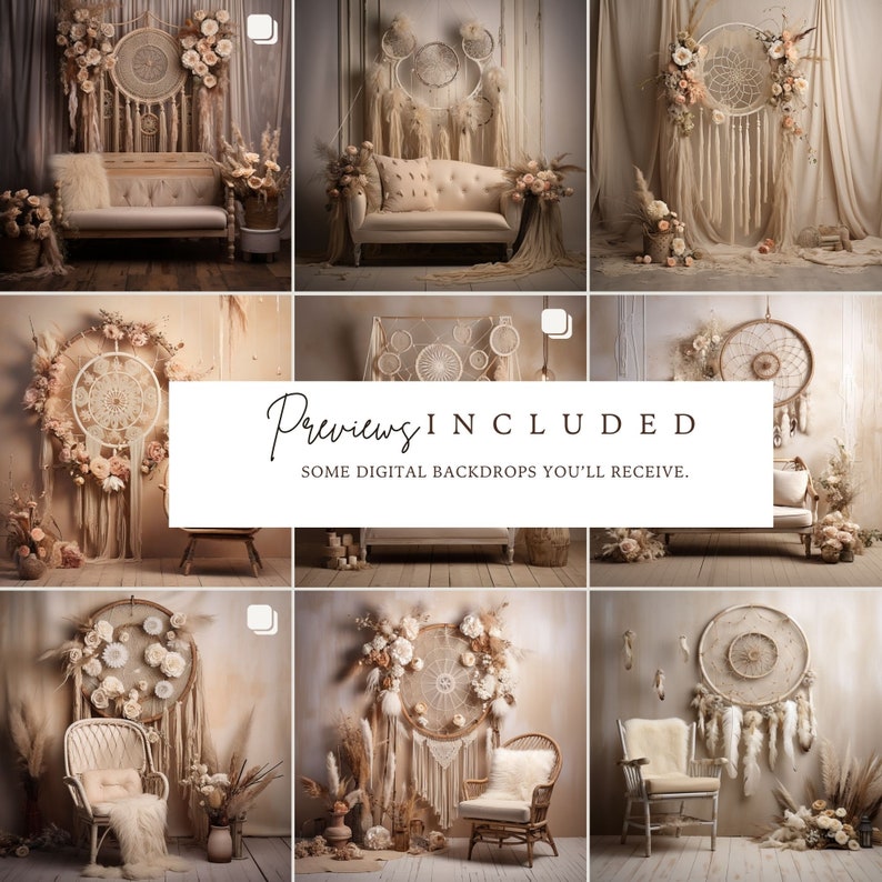 Bohemian Backdrop, Boho Backdrop, Dreamcatcher, Photography Backdrop, Photo Backdrop, Studio ...