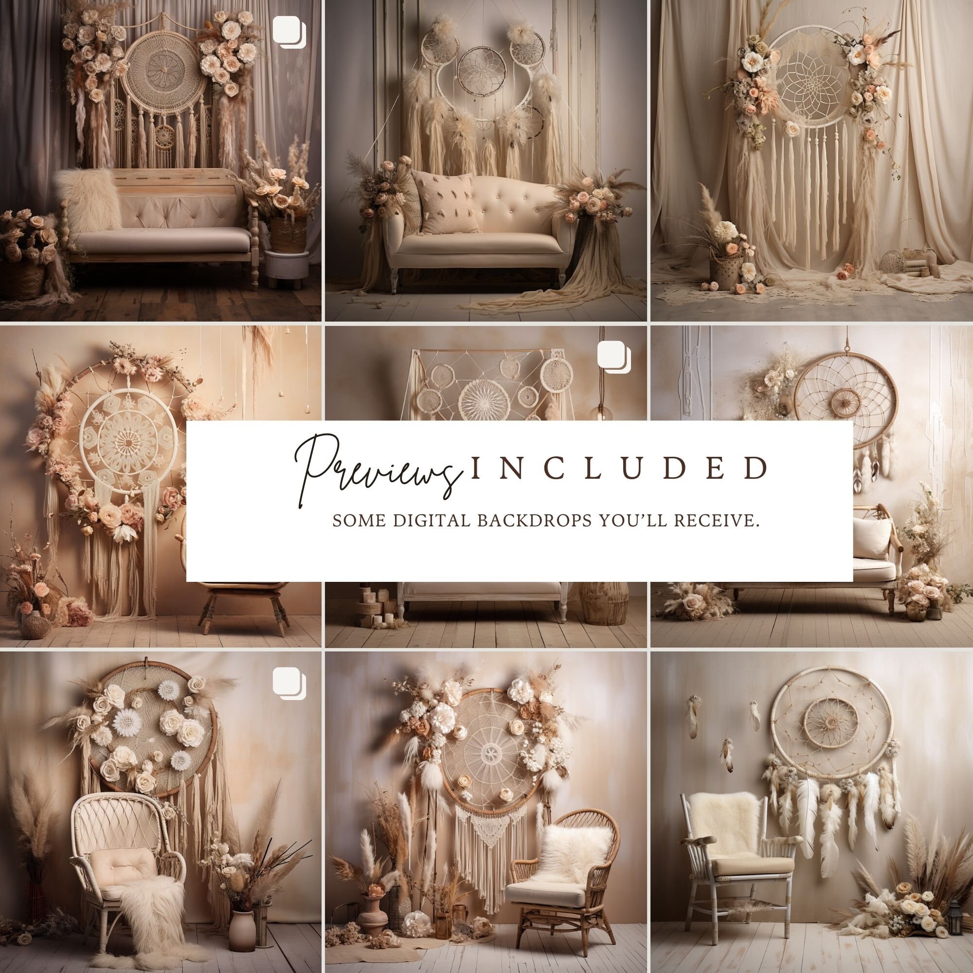 Bohemian Backdrop, Boho Backdrop, Dreamcatcher, Photography Backdrop ...