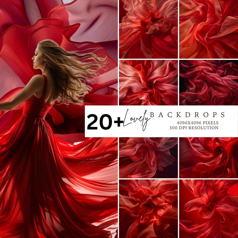 Red Silk Backdrop, Flowing Fabric Backdrop, Photography Backdrop, Photo ...