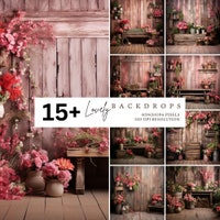 Rustic Wood Backdrop, Farm, Aqua Blue Pink, Photography Backdrop, Photo ...