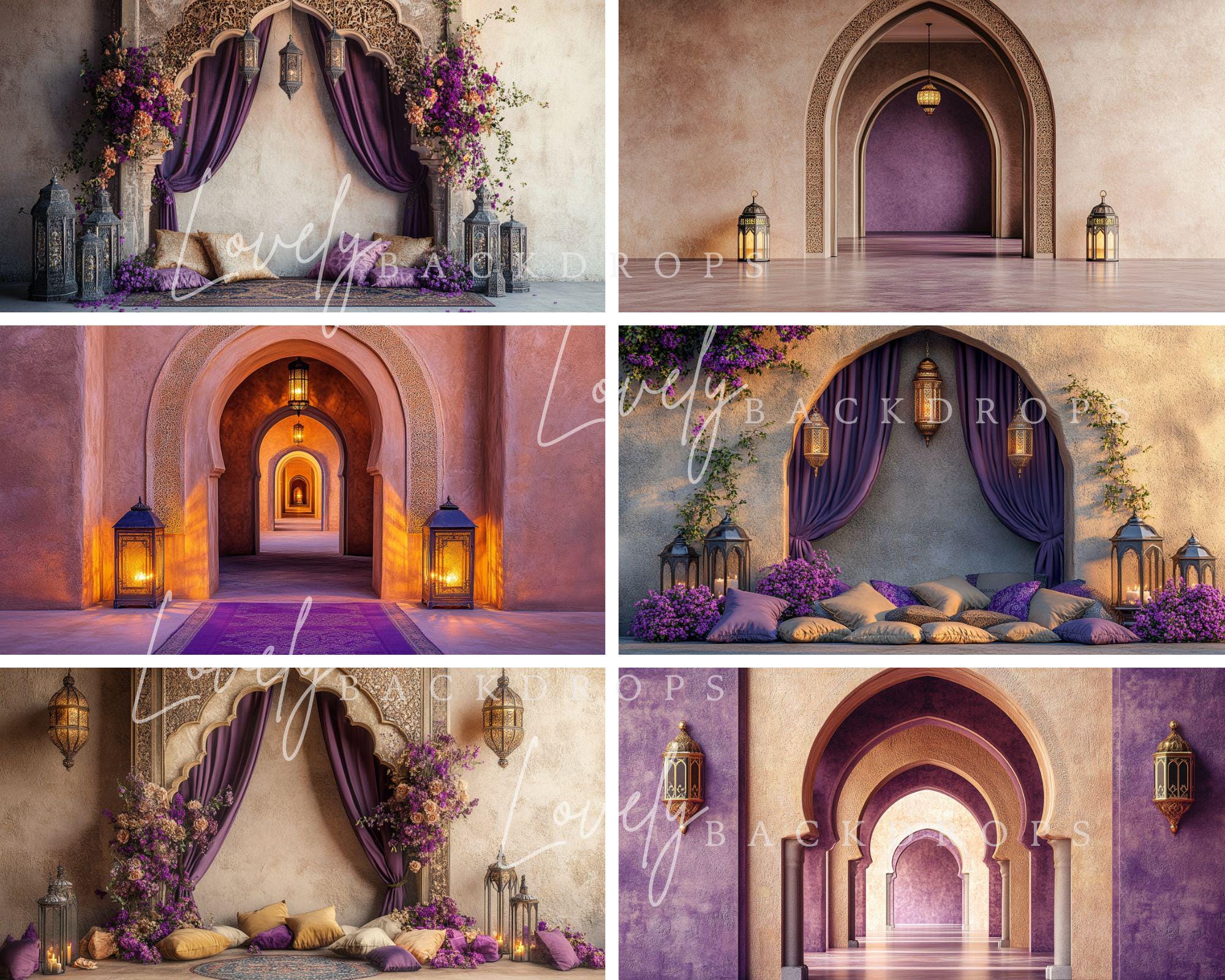 Purple Curtains Backdrop, Lanterns, Egyptian, Middle Eastern ...